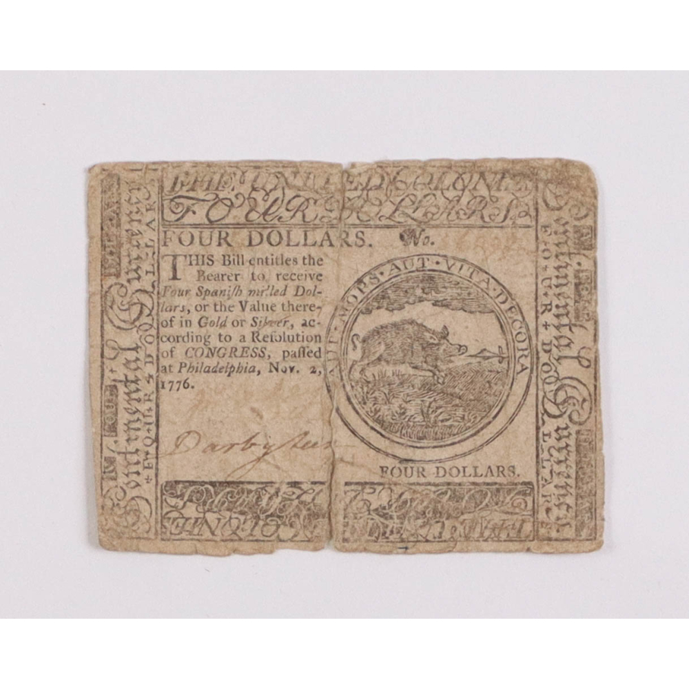 1776 $4 Four Dollars - Philadelphia - Colonial Currency Note | Pristine ...