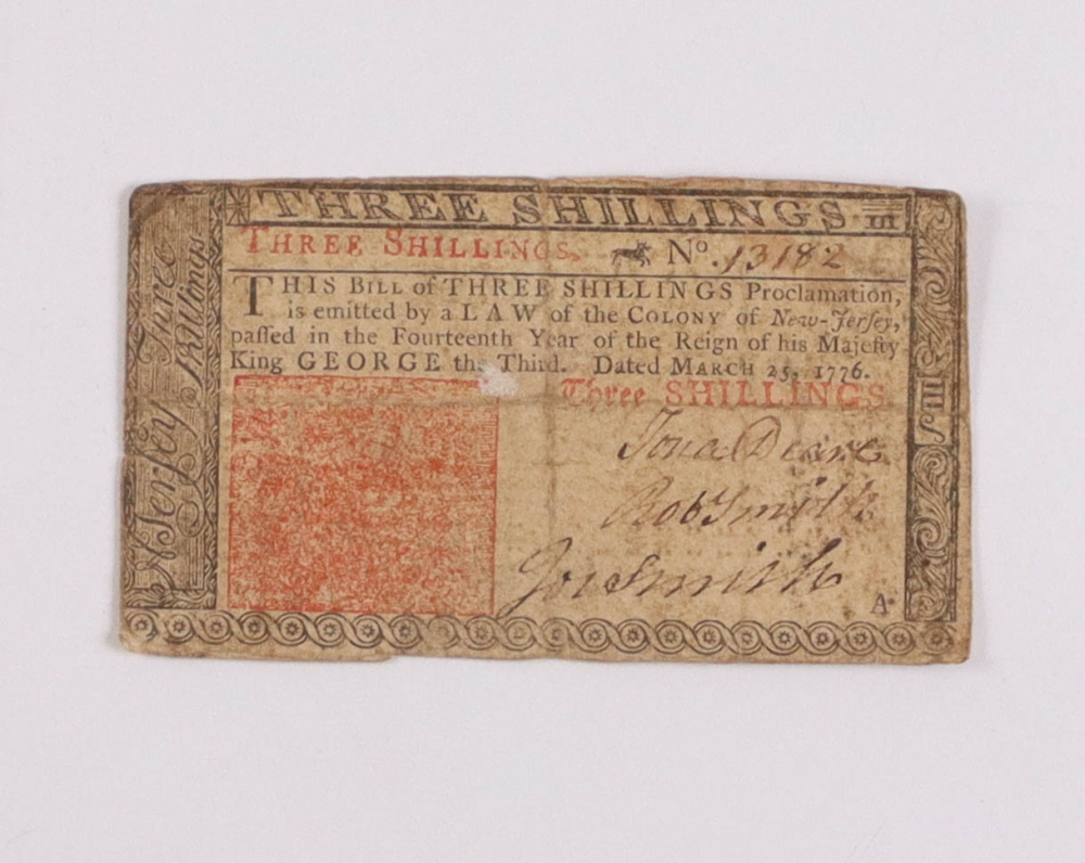 1776 Three Shillings - New-Jerfey - Colonial Currency Note | Pristine ...