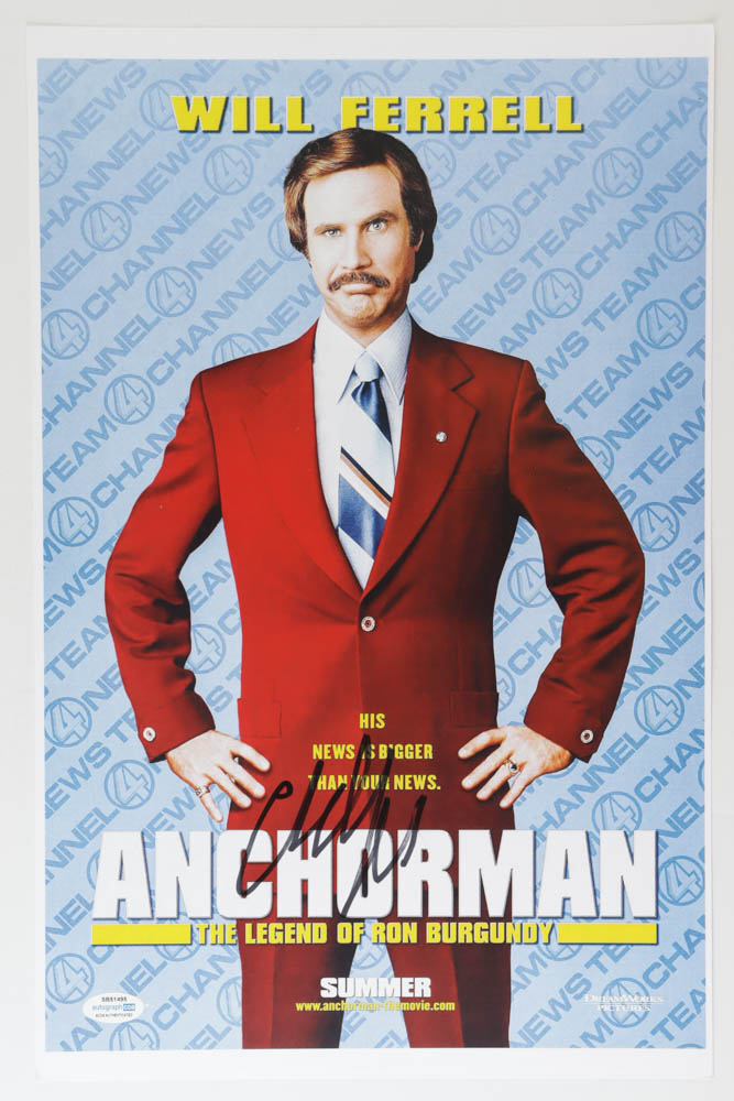 Will Ferrell Signed "Anchorman: The Legend of Ron Burgundy" 11x17 ...