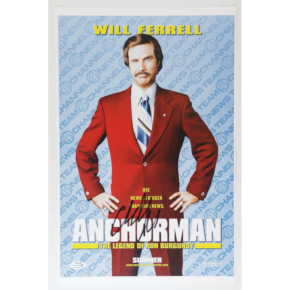 Will Ferrell Signed "Anchorman: The Legend of Ron Burgundy" 11x17 ...