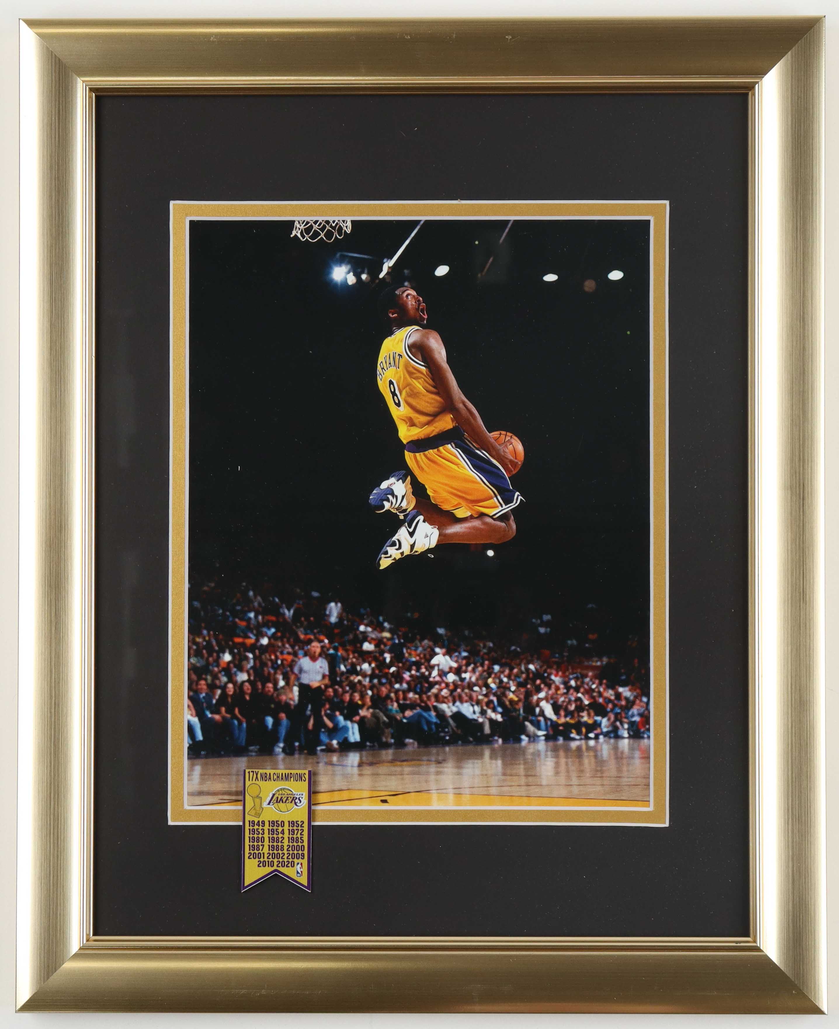 Kobe Bryant Lakers Custom Framed Photo with Mini Metal Lakers ...