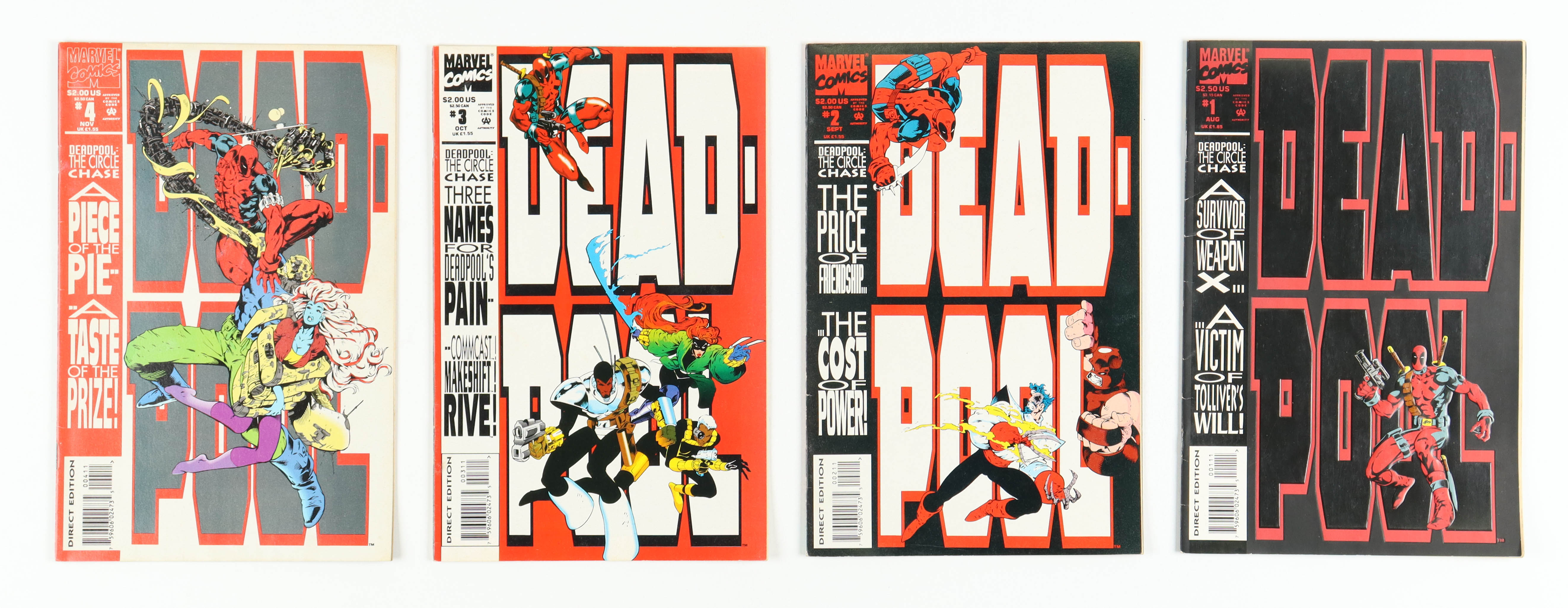 Set of (4) 1993 "Deadpool" Marvel Comic Books with #1-4 | Pristine Auction
