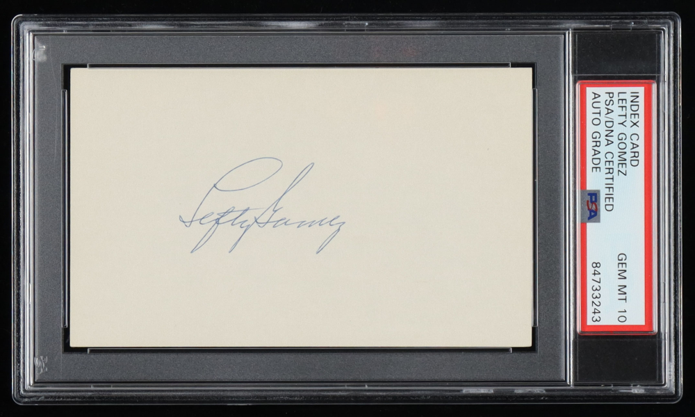 Lefty Gomez Signed 3x5 Index Card (PSA) | Pristine Auction