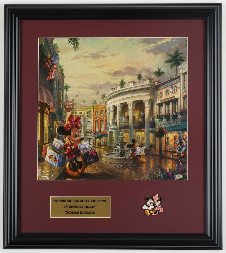 Thomas Kinkade Walt Disney's "Minnie Mouse Goes Shopping In Beverly ...