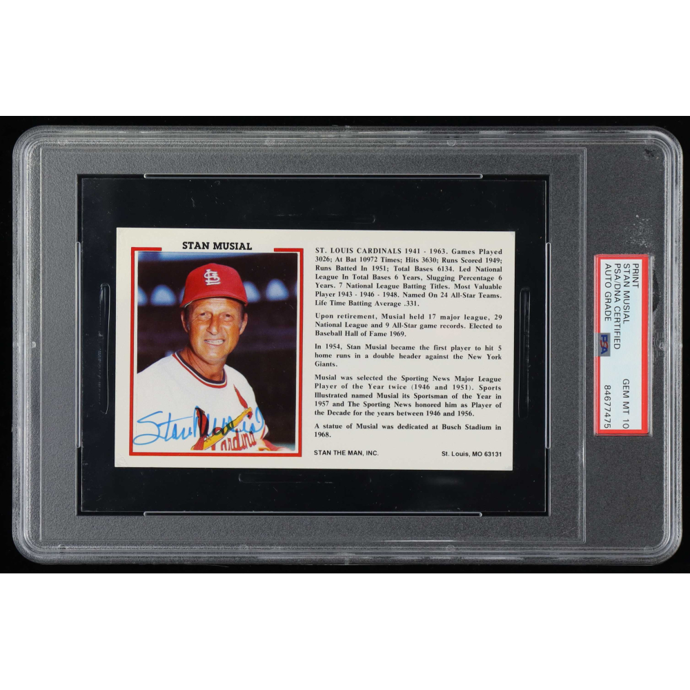 Stan Musial Signed Postcard (PSA) | Pristine Auction