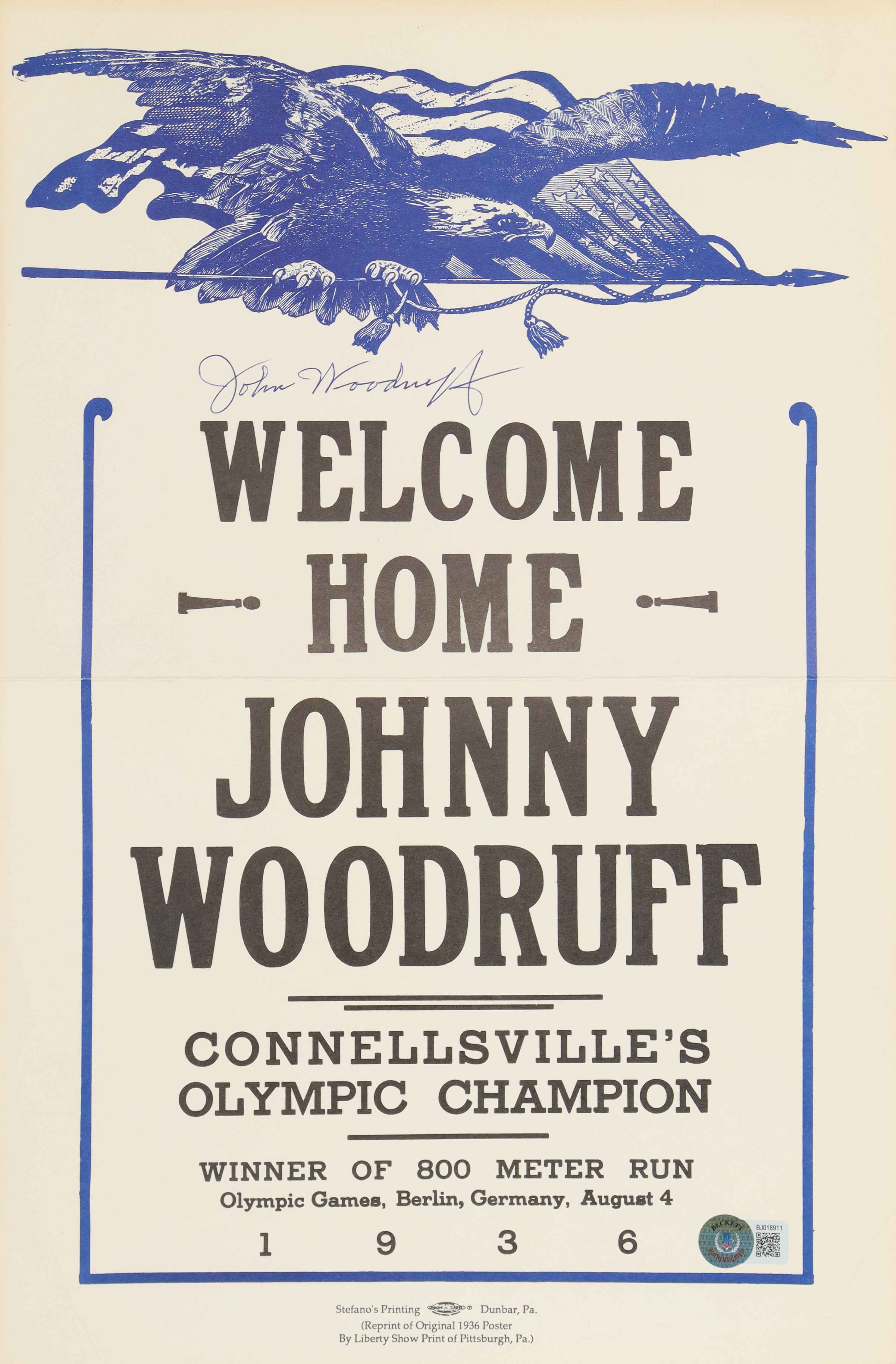 John Woodruff Signed 10x16 Poster (Beckett) | Pristine Auction