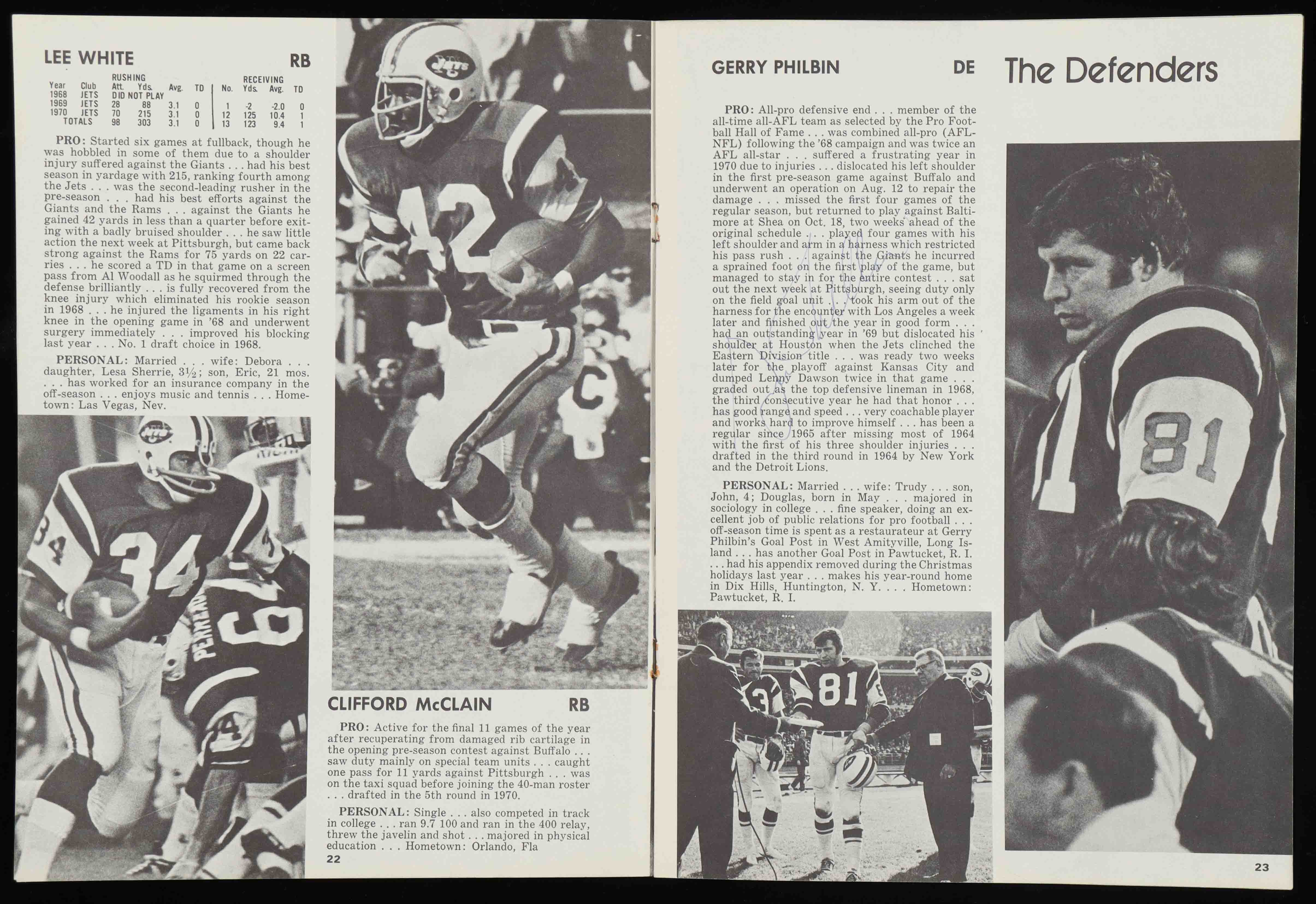 1971 Jets Multi-Signed Program with George Nock, Gerry Philbin, Mark ...