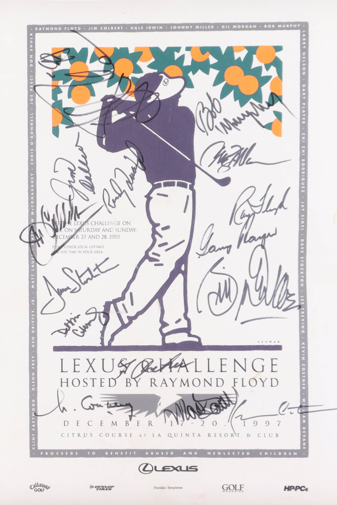 1997 Lexus Challenge Poster 11x17 Poster Signed by (15) with Kevin ...