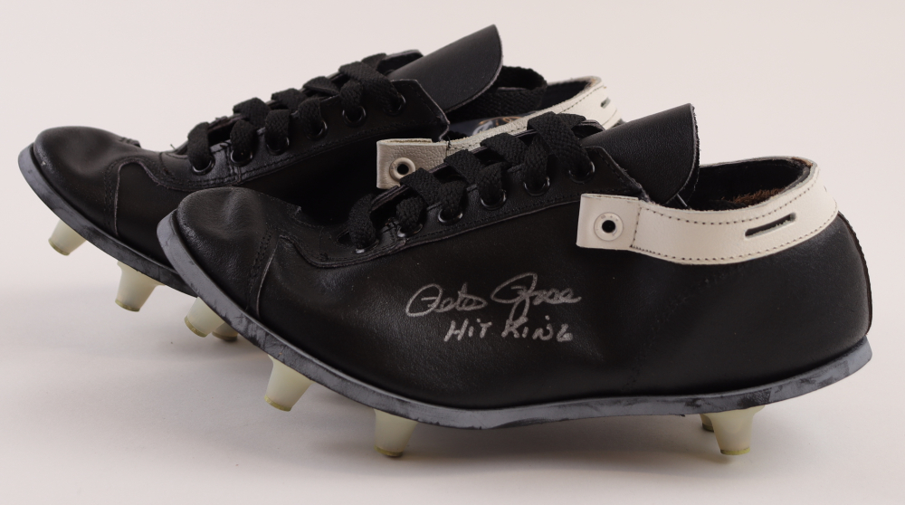 Pete Rose Signed Pair of Vintage Baseball Cleats with Display Case ...