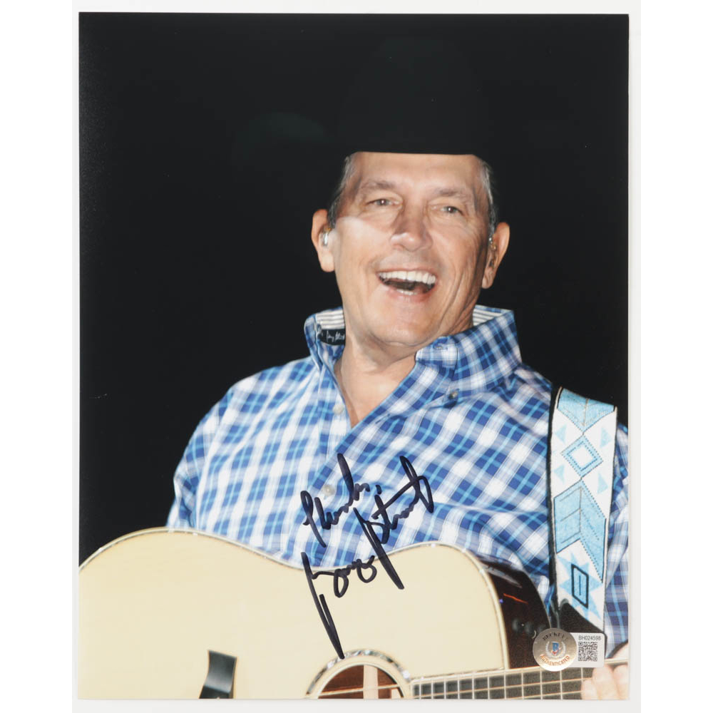 George Strait Signed 8x10 Photo Inscribed "Thanks" (Beckett) | Pristine ...
