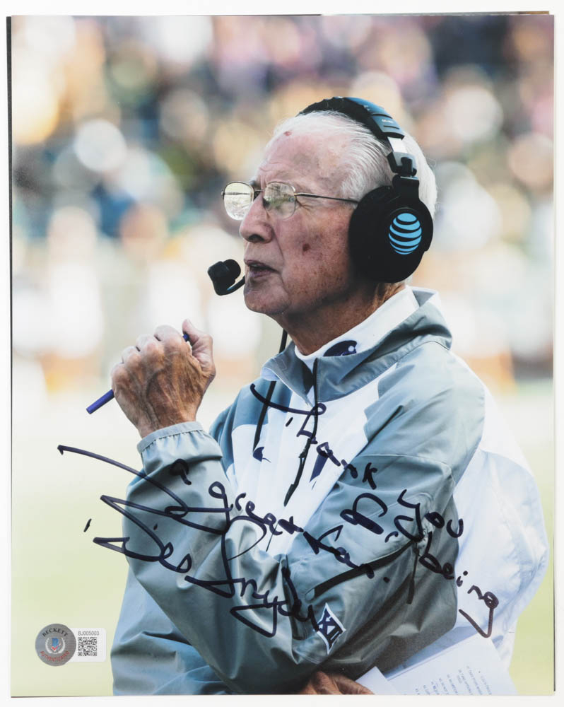 Bill Snyder Signed Kansas State Wildcats 8x10 Photo Inscribed "Thank ...