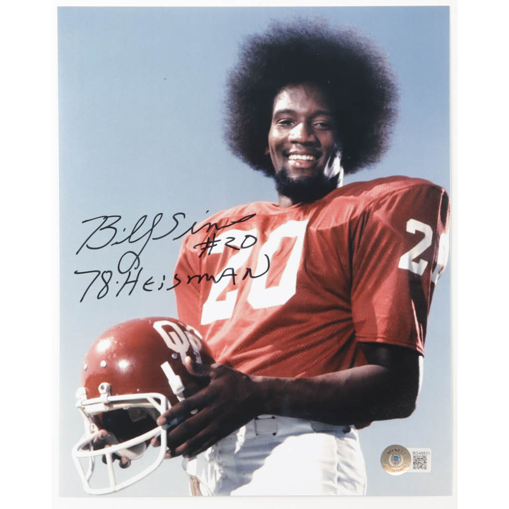 Billy Sims Signed Oklahoma Sooners 8x10 Photo Inscribed "78 Heisman ...