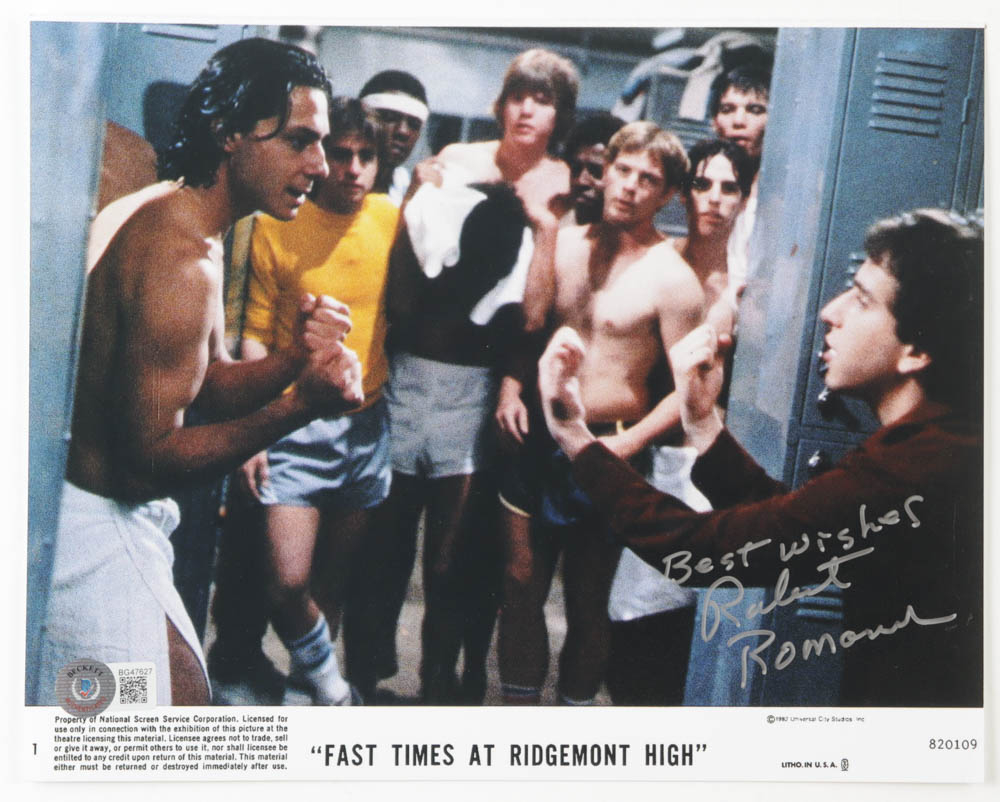 Robert Romanus Signed "Fast Times at Ridgemont High" 8x10 Photo ...