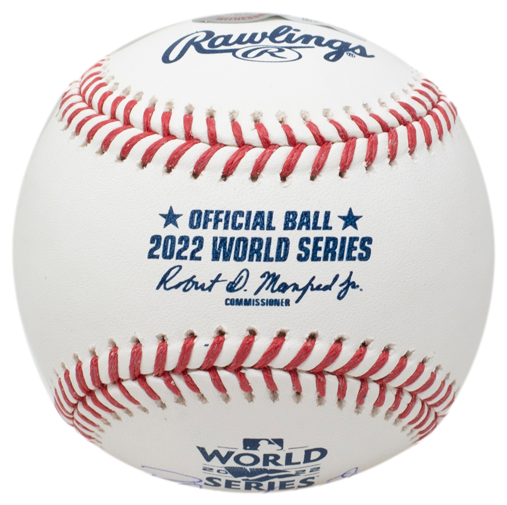 Rob Thomson Signed 2022 World Series Logo Baseball Inscribed "Grease ...