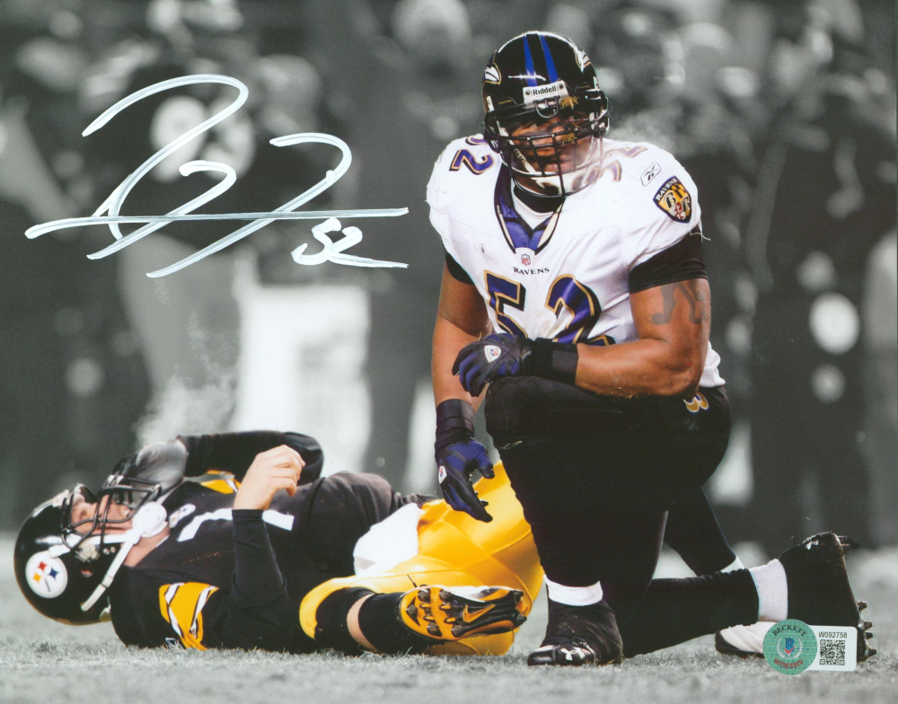 Ray Lewis Signed Ravens 8x10 Photo (Beckett) | Pristine Auction
