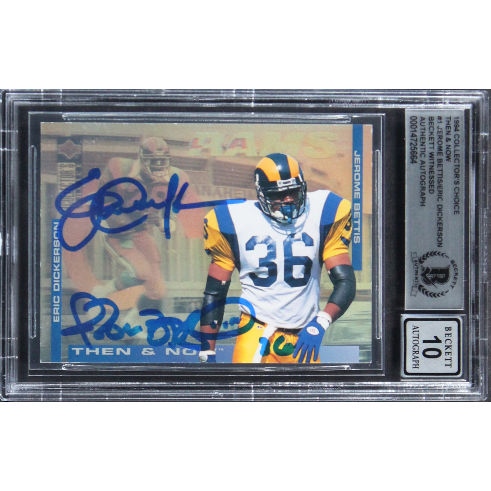 Jerome Bettis & Eric Dickerson Signed 1994 Collector's Choice Then and ...