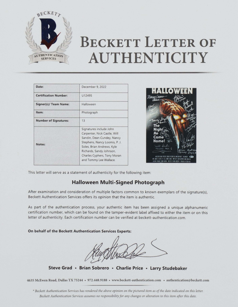 "Halloween" 11x17 Movie Poster Print Cast-Signed by (13) with John ...