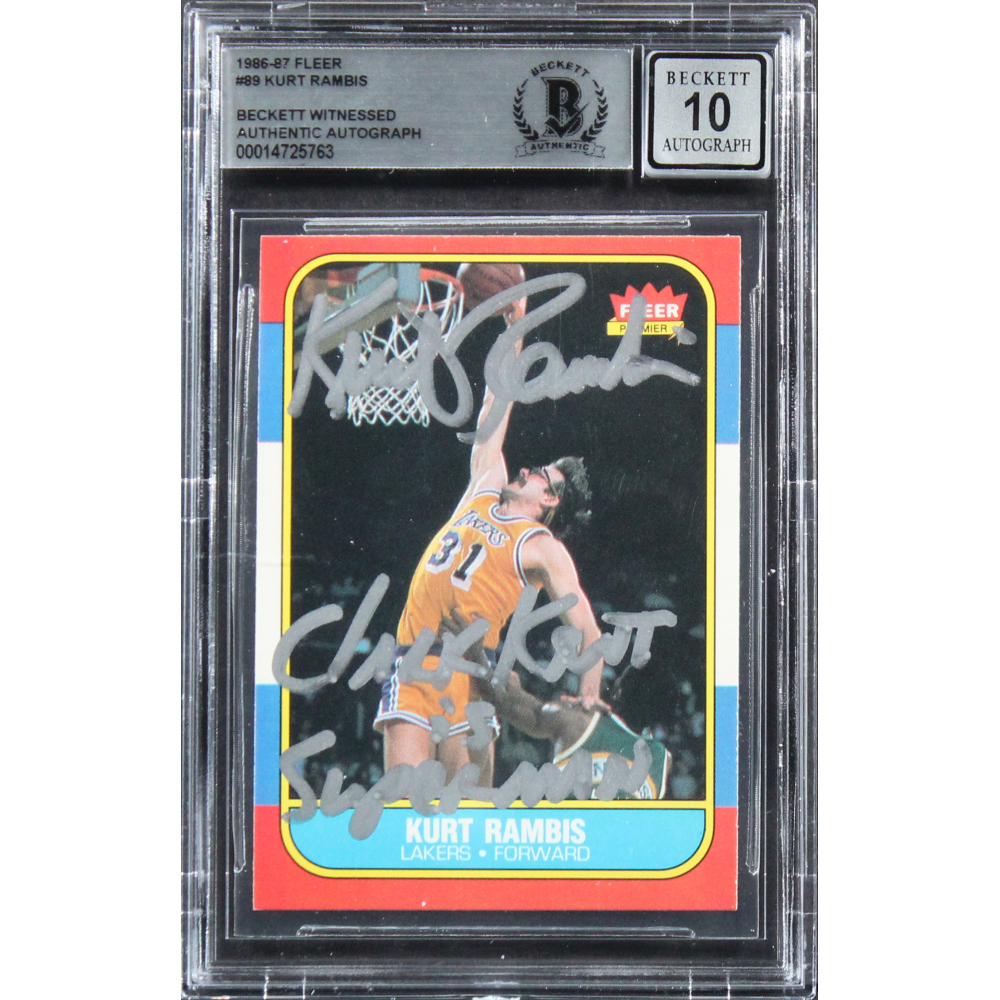 Kurt Rambis Signed 1986-87 Fleer #89 RC Inscribed "Clark Kent is ...