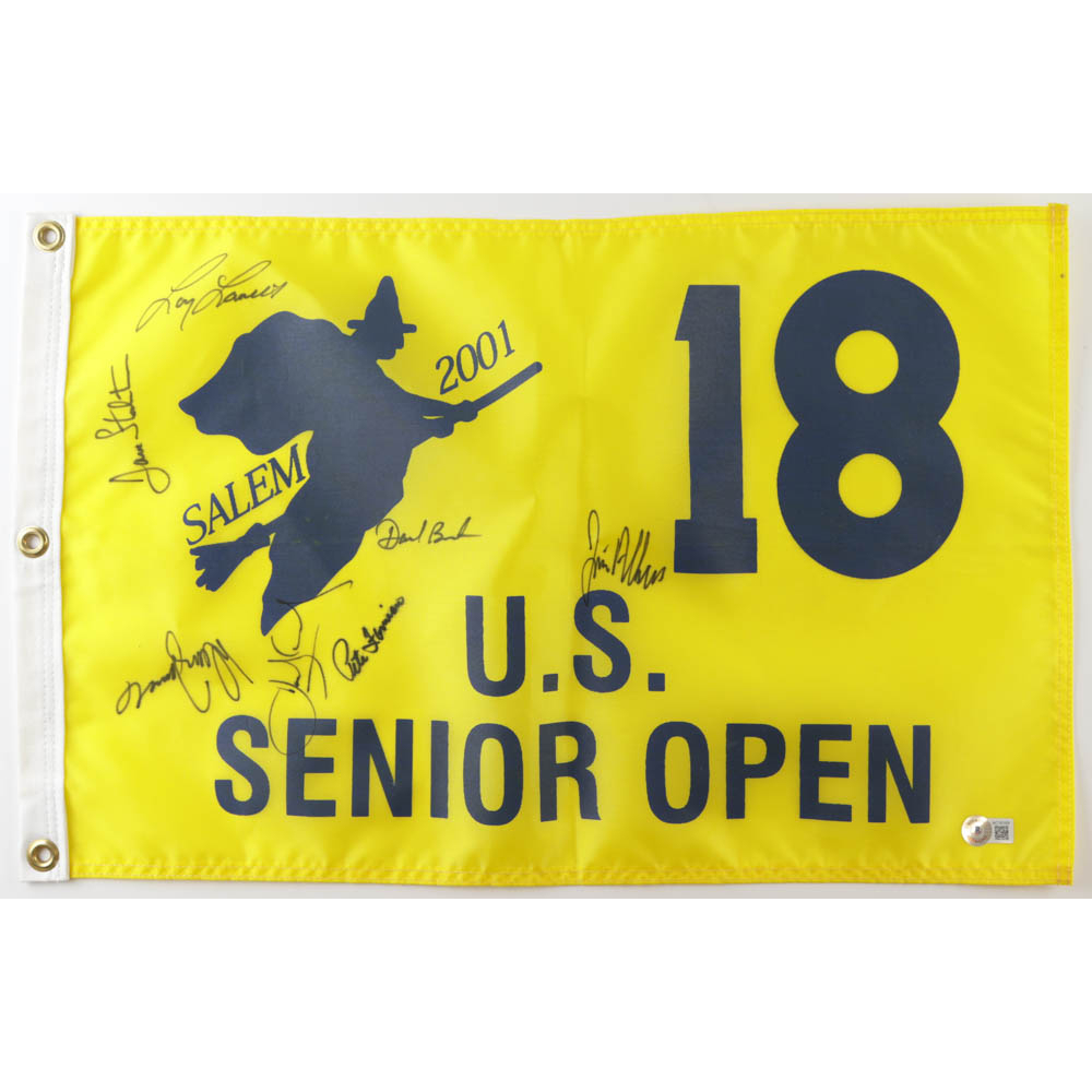 2001 US Senior Open Pin Flag Signed by (7) with Jim Albus, Larry ...