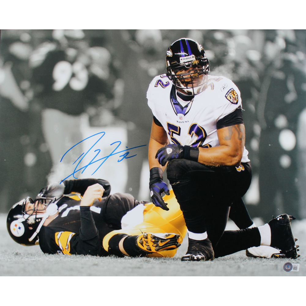 Ray Lewis Signed Ravens 16x20 Photo (Beckett) | Pristine Auction