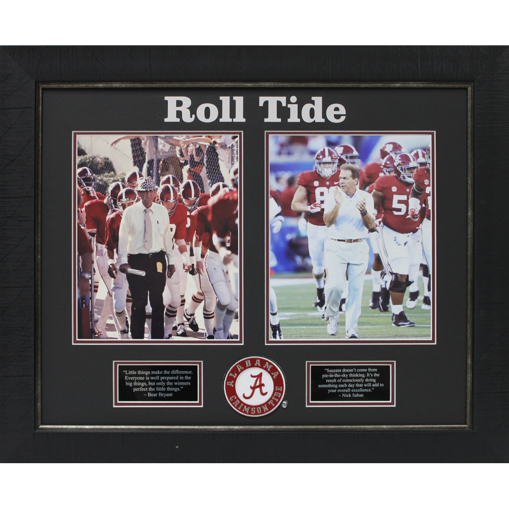 Bear Bryant & Nick Saban Alabama Crimson Tide Custom Framed Photo ...