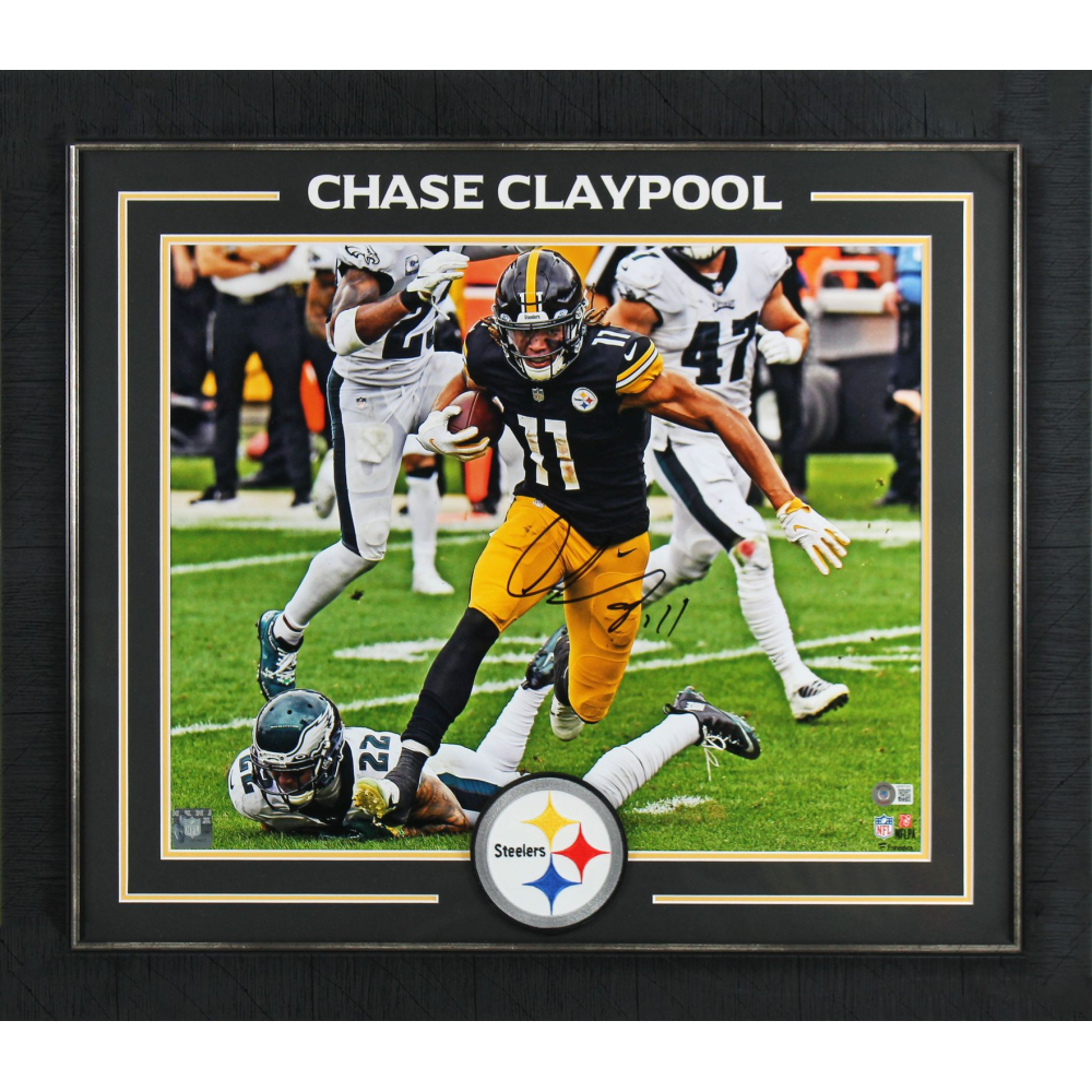 Chase Claypool Signed Steelers Custom Framed Photo Display (Beckett ...