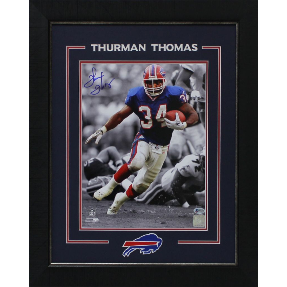 Thurman Thomas Signed Bills Custom Framed Photo Display (Beckett ...