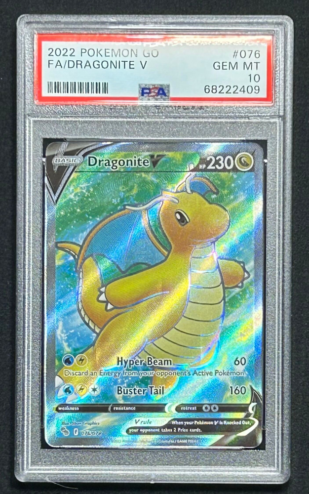 Dragonite V 2022 Pokemon GO #76 Full Art Holo (PSA 10) | Pristine Auction