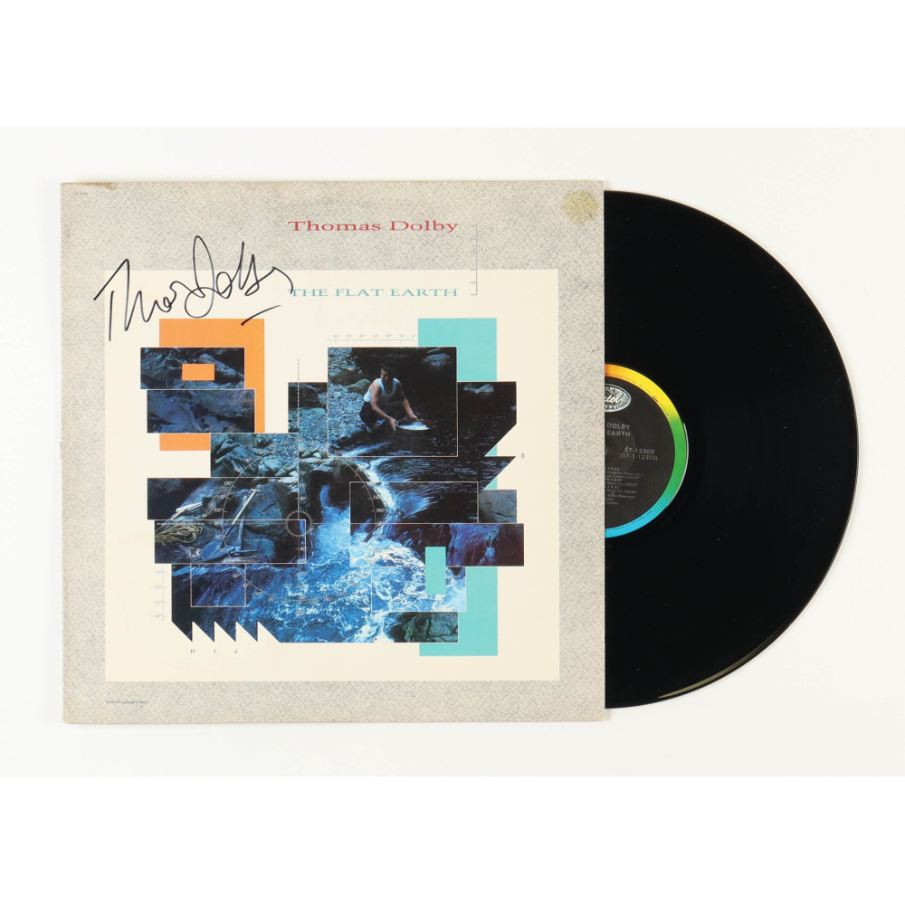 Thomas Dolby Signed "The Flat Earth" Vinyl Record Album (Beckett) | Pristine Auction