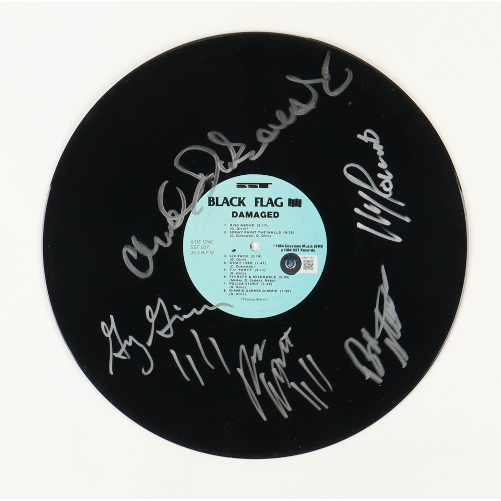 Black Flag "Damaged" Vinyl Record Album Band-Signed by (5) with Greg ...