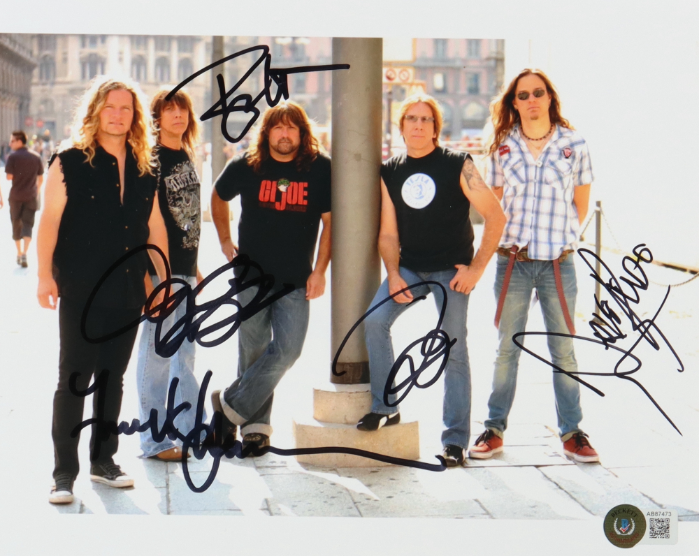 Tesla 8x10 Photo Signed by (5) with Jeff Keith, Brian Wheat, Troy ...