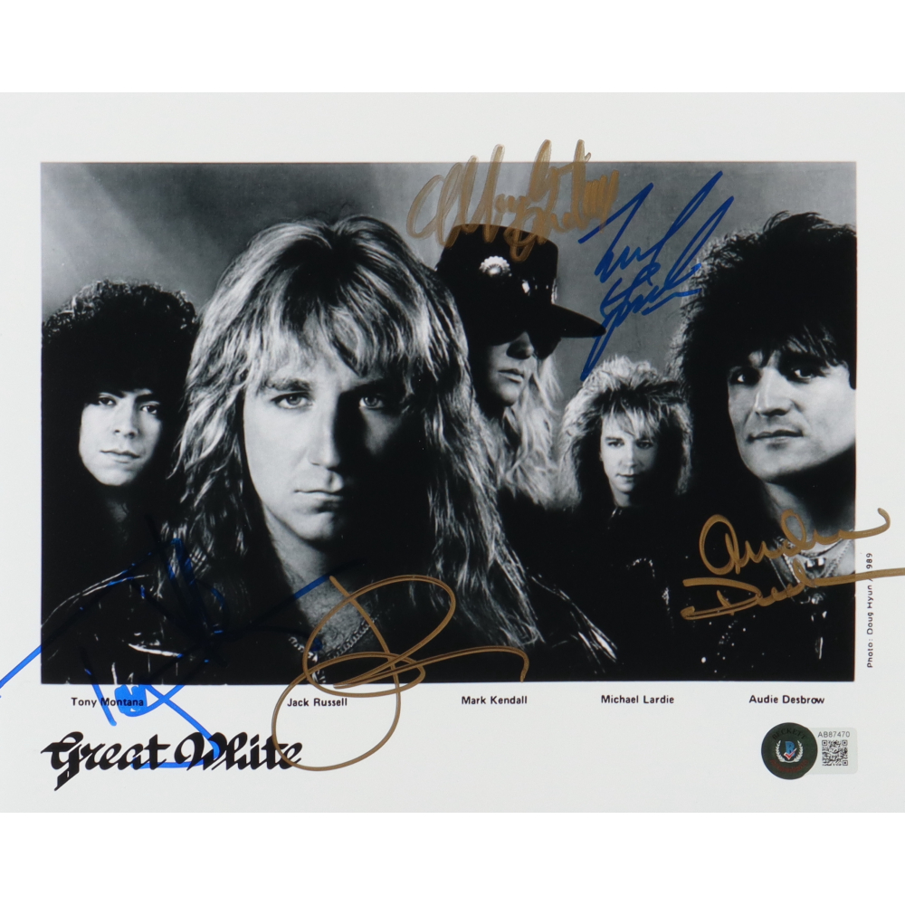 Great White 8x10 Photo Band-Signed by (5) with Mark Kendall, Audie ...
