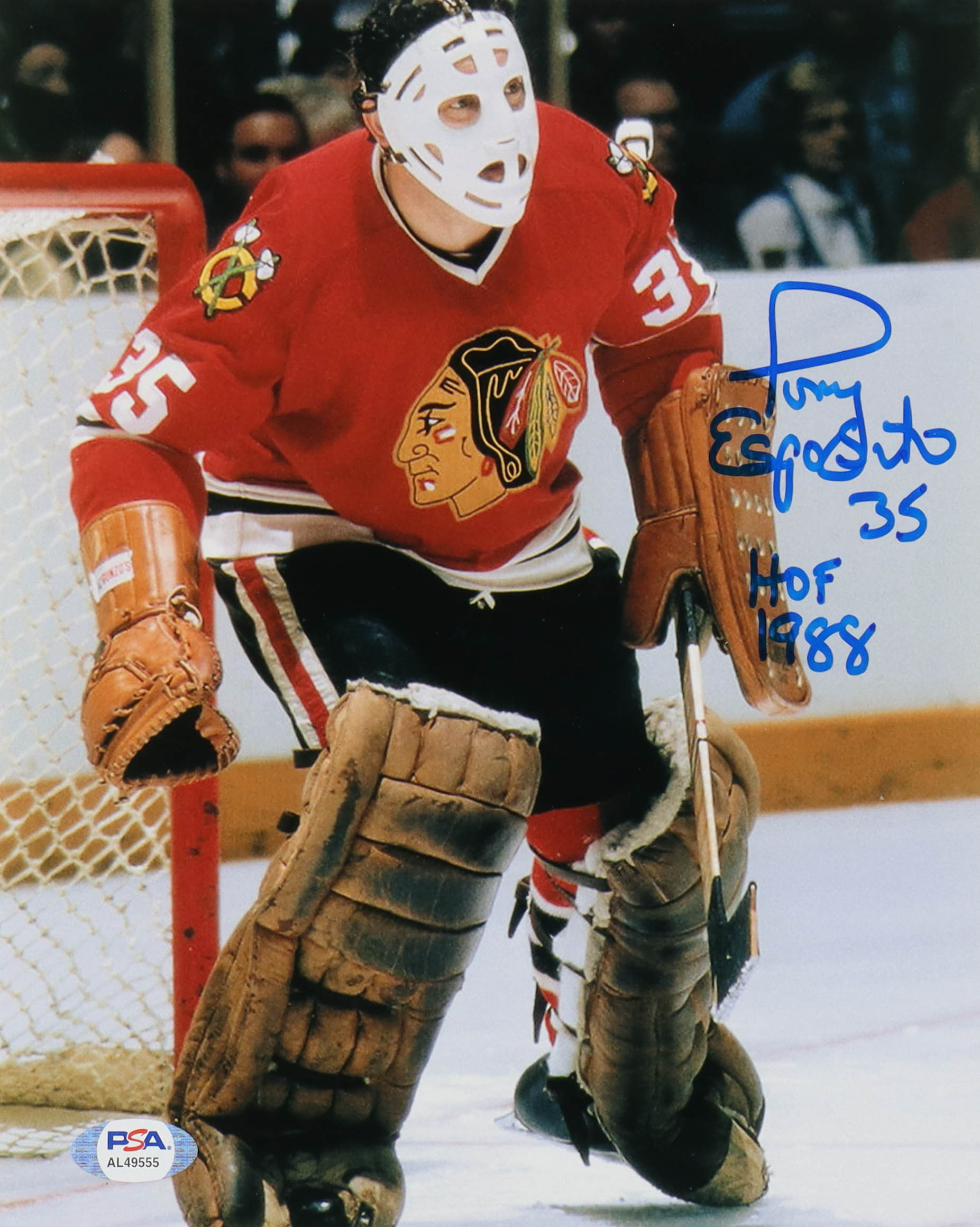 Tony Esposito Signed Blackhawks 8x10 Photo Inscribed "HOF1988" (PSA ...