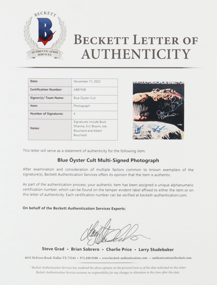 Blue Oyster Cult "Cultosaurus Erectus" 11x11 Album Cover Photo Band ...