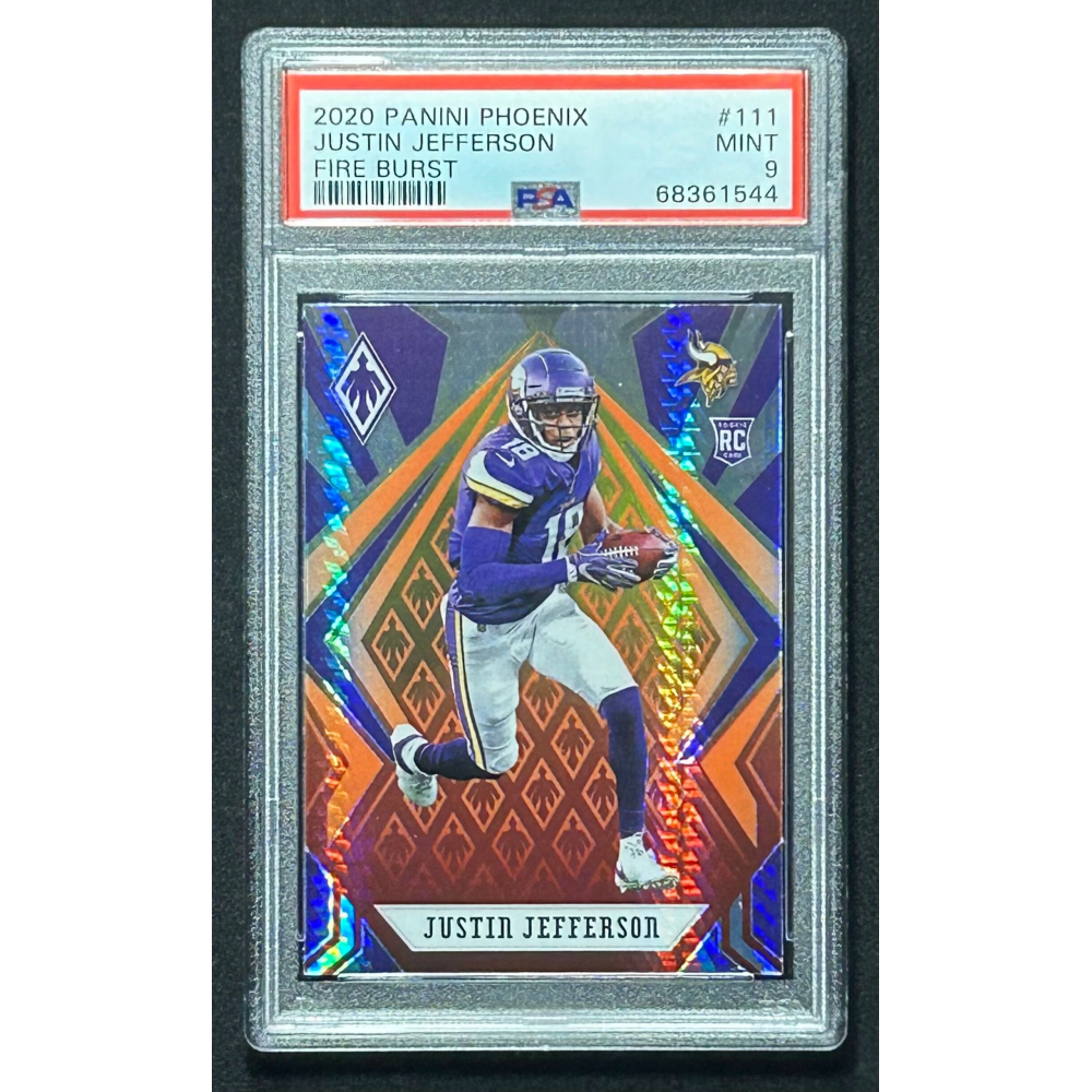 Justin Jefferson 2020 Panini Phoenix Fire Burst #111 RC (PSA 9 ...
