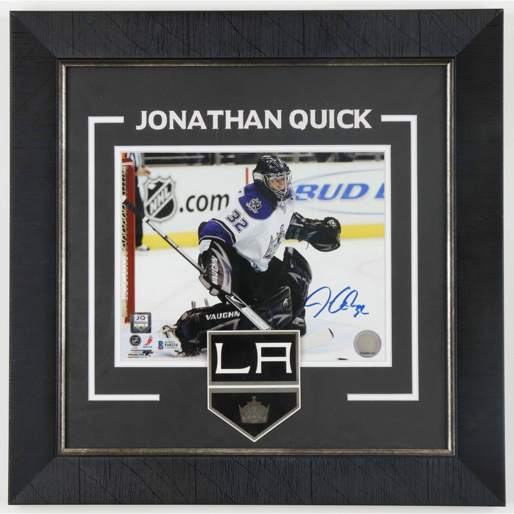Jonathan Quick Signed Kings Custom Framed Photo Display (Beckett ...