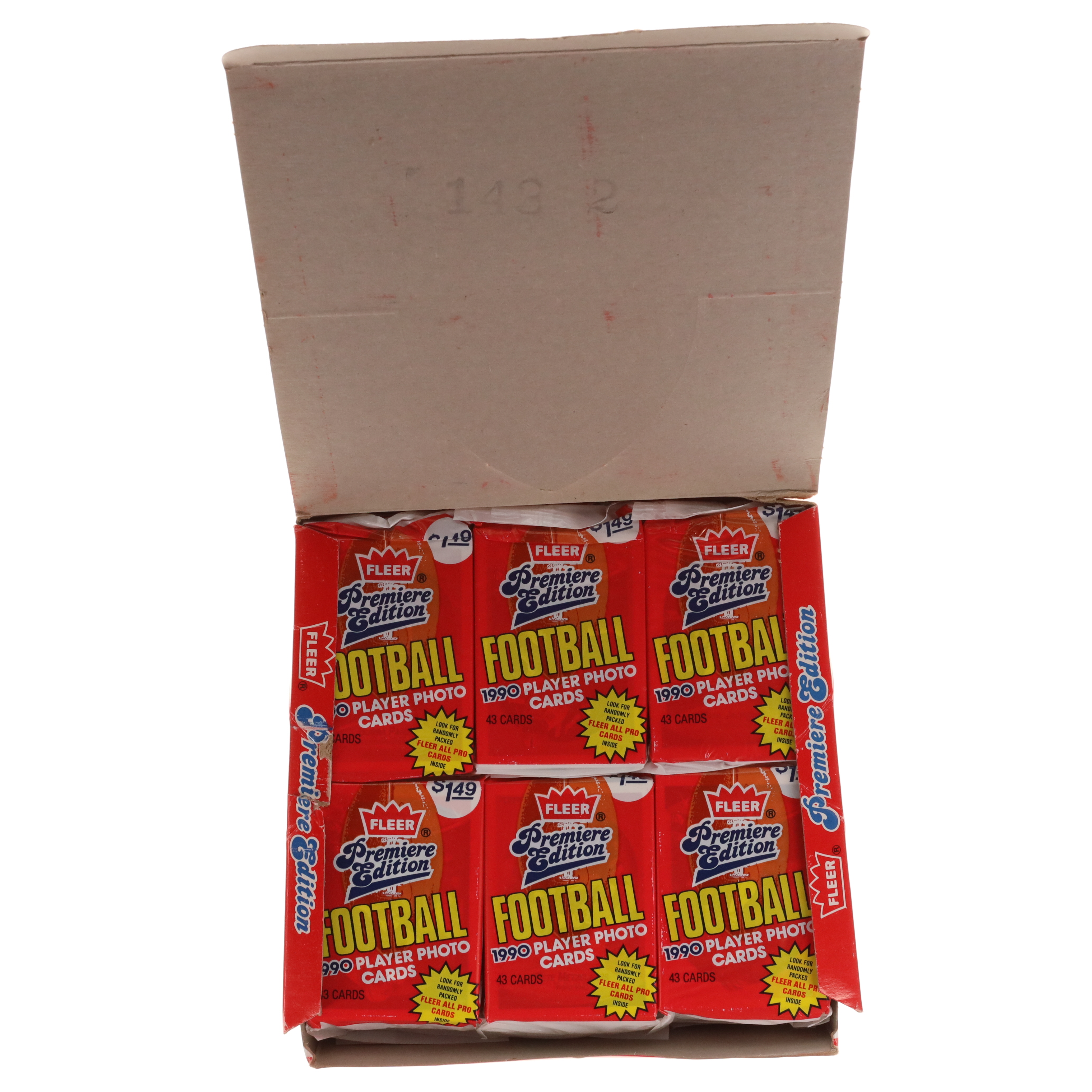 1990 Fleer Premiere Edition Football Wax Box with (24) Packs | Pristine ...