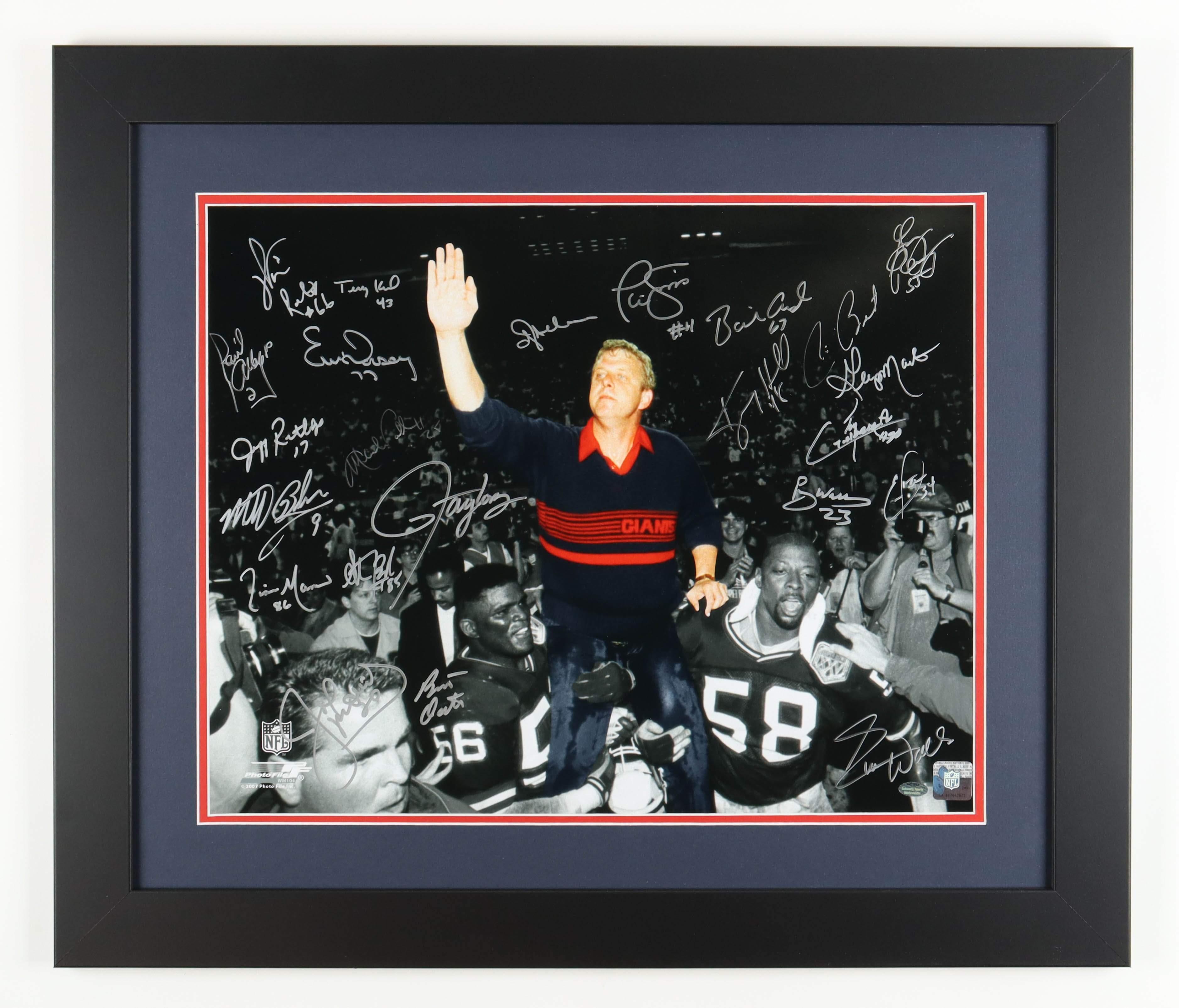 1986 & 1990 Giants Super Bowl XXI/XXV Champions Custom Framed Photo ...