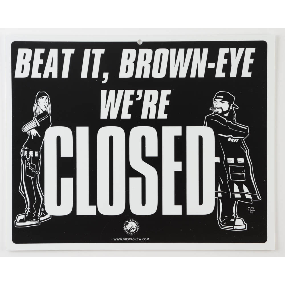 Kevin Smith & Jason Mewes Signed "Clerks" Metal Open Sign Inscribed ...