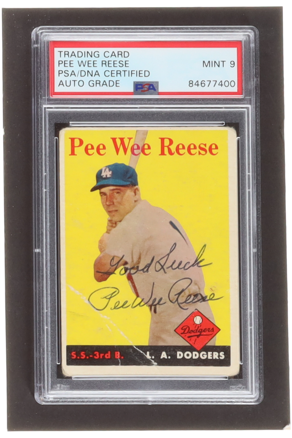 Pee Wee Reese Signed 1958 Topps #375 Inscribed "Good Luck" (PSA ...