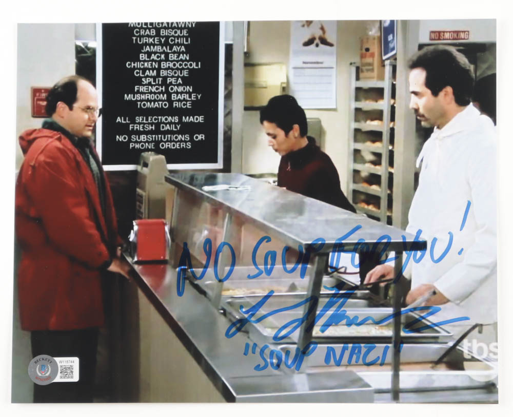 Larry Thomas Signed "Seinfeld" 8x10 Photo Inscribed "No Soup For You ...