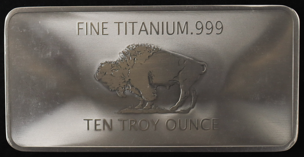 Ten Troy Ounce "Buffalo" .999 Fine Titanium Bullion Bar | Pristine Auction