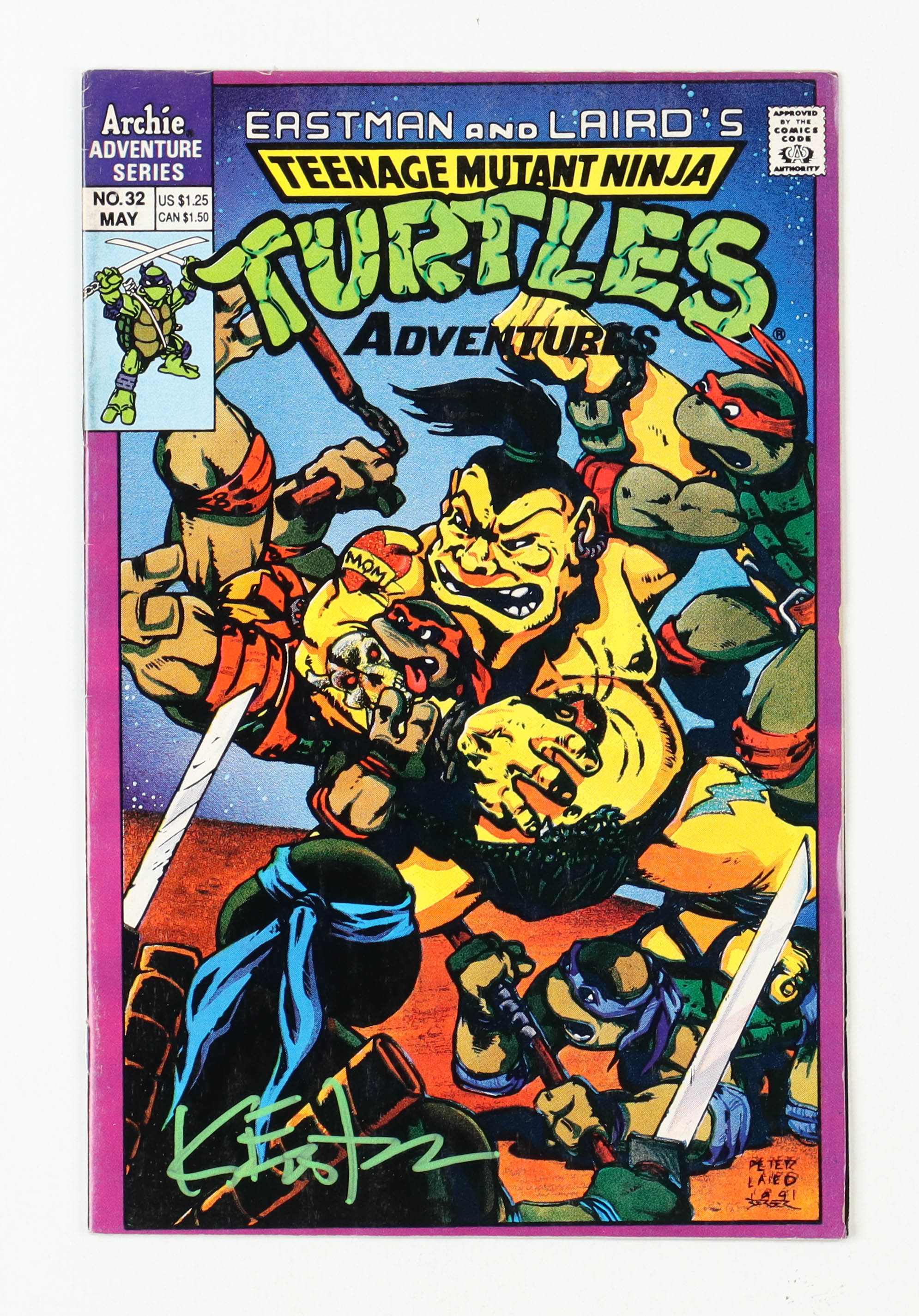 Kevin Eastman Signed "Teenage Mutant Ninja Turtles" Issue #32 Archie ...