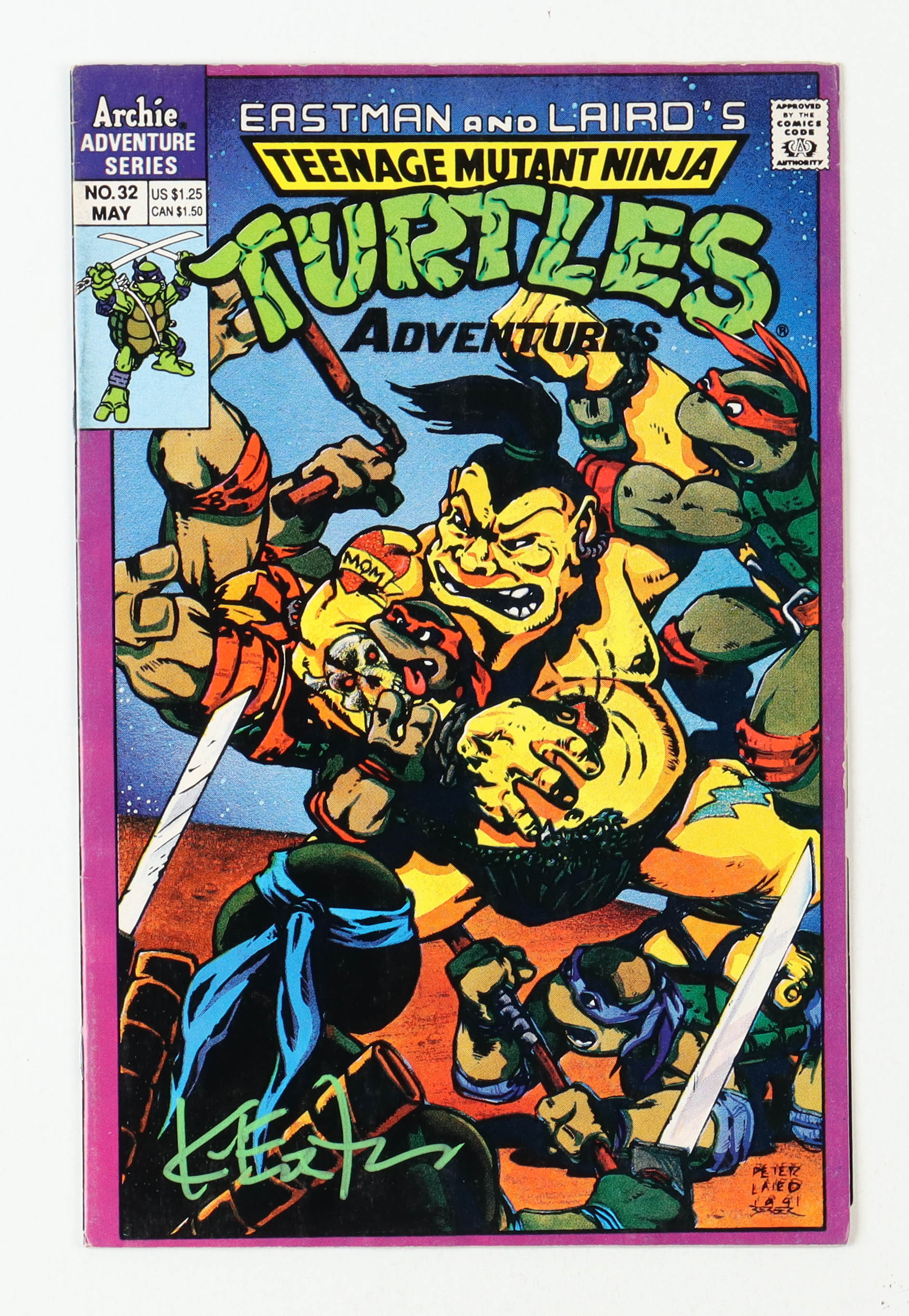 Kevin Eastman Signed "Teenage Mutant Ninja Turtles" Issue #32 Archie ...