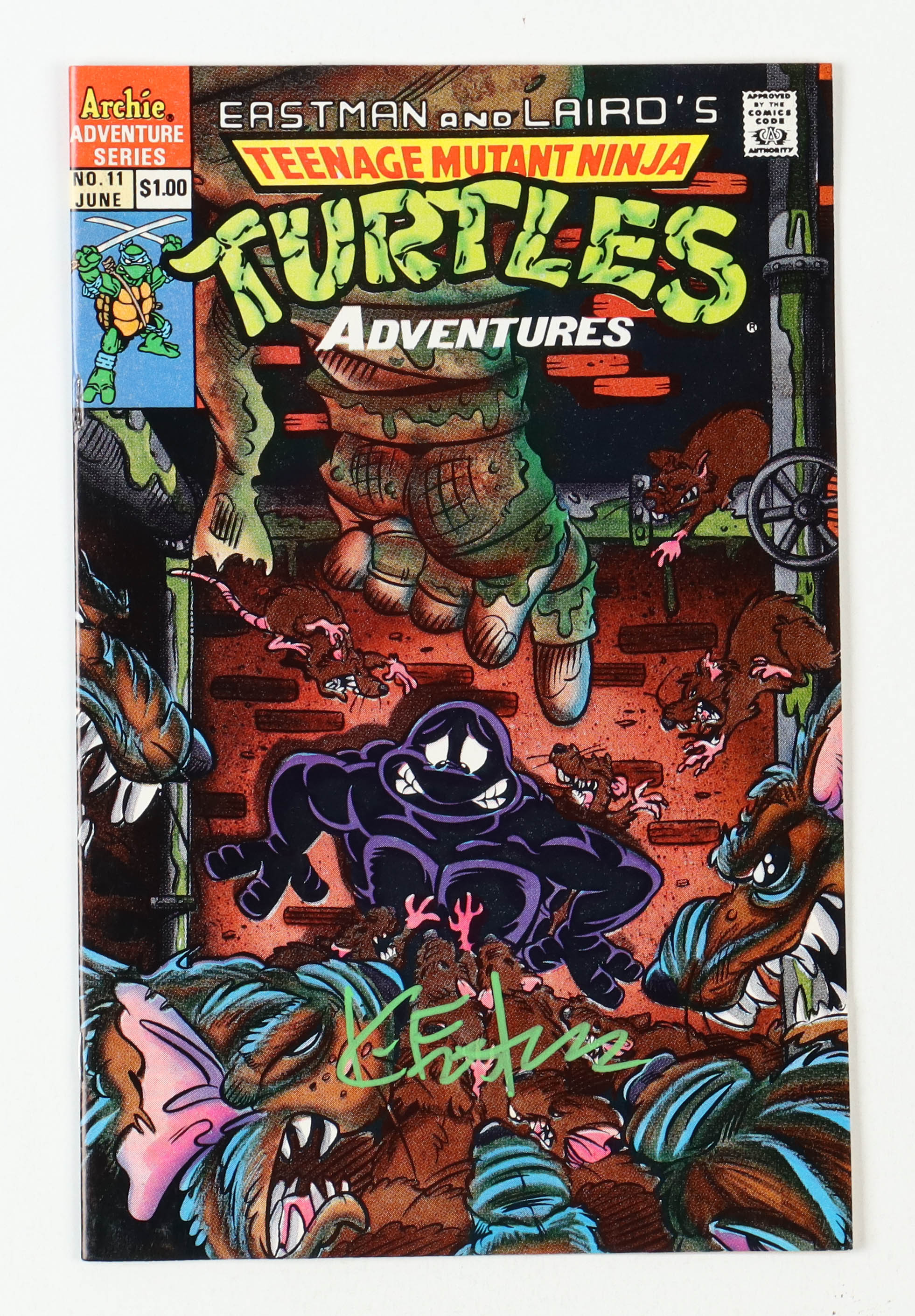 Kevin Eastman Signed "Teenage Mutant Ninja Turtles" Issue #11 Archie ...