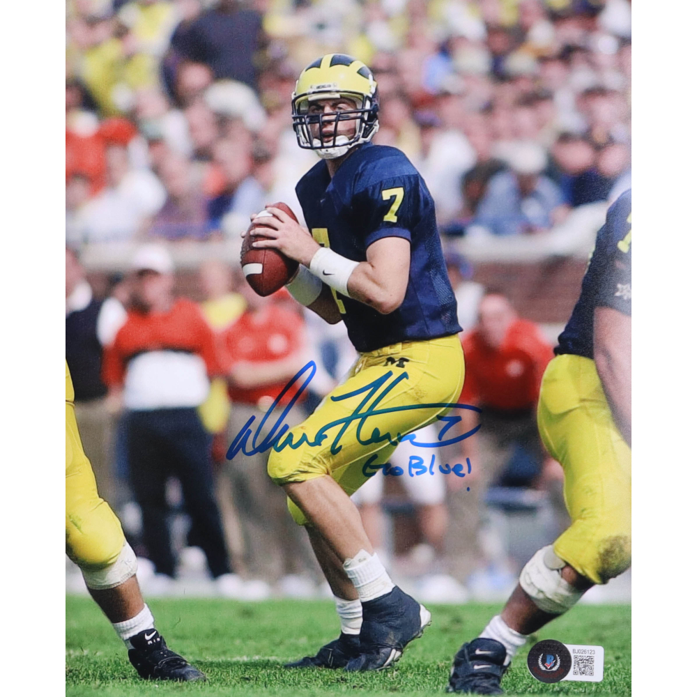 Drew Henson Signed Michigan Wolverines 8x10 Photo Inscribed "Go Blue ...