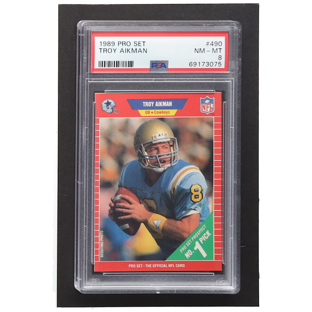 Troy Aikman 1989 Pro Set #490 RC (PSA 8) | Pristine Auction