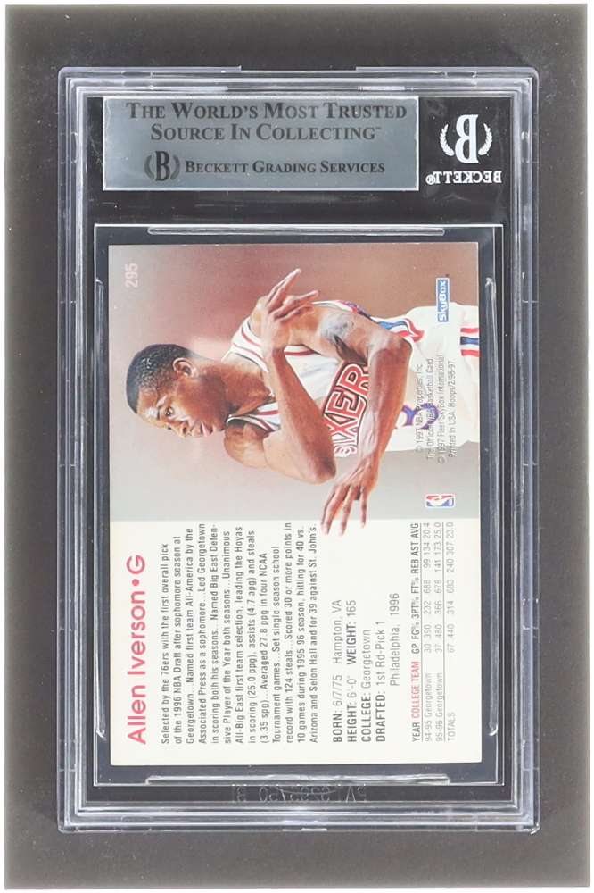 Allen Iverson Signed 1996-97 Hoops #295 RC (BGS) | Pristine Auction