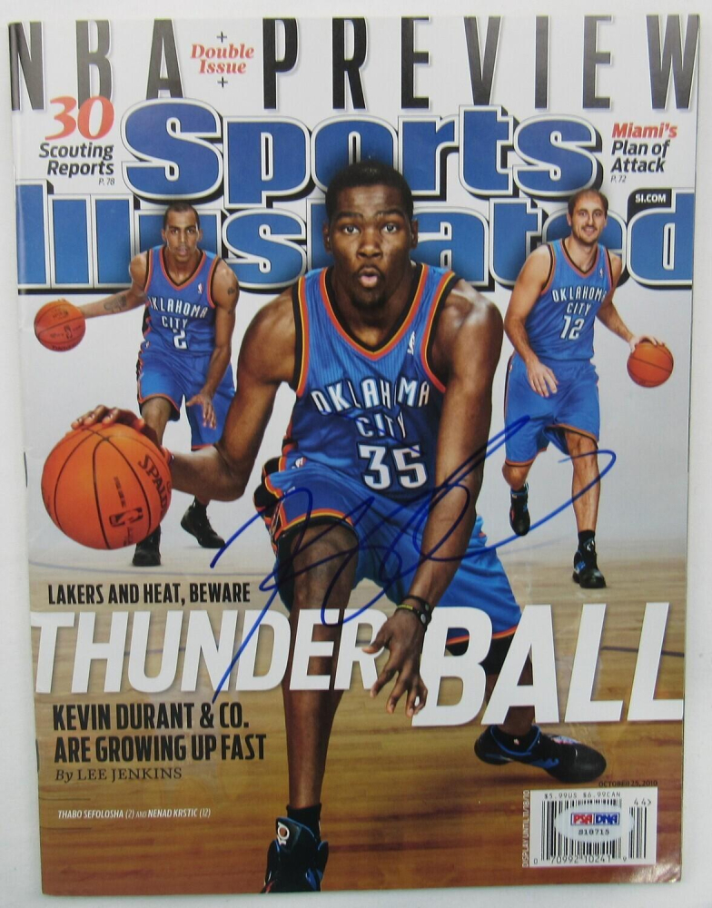 Kevin Durant Signed 2010 Sports Illustrated Magazine (PSA) | Pristine ...