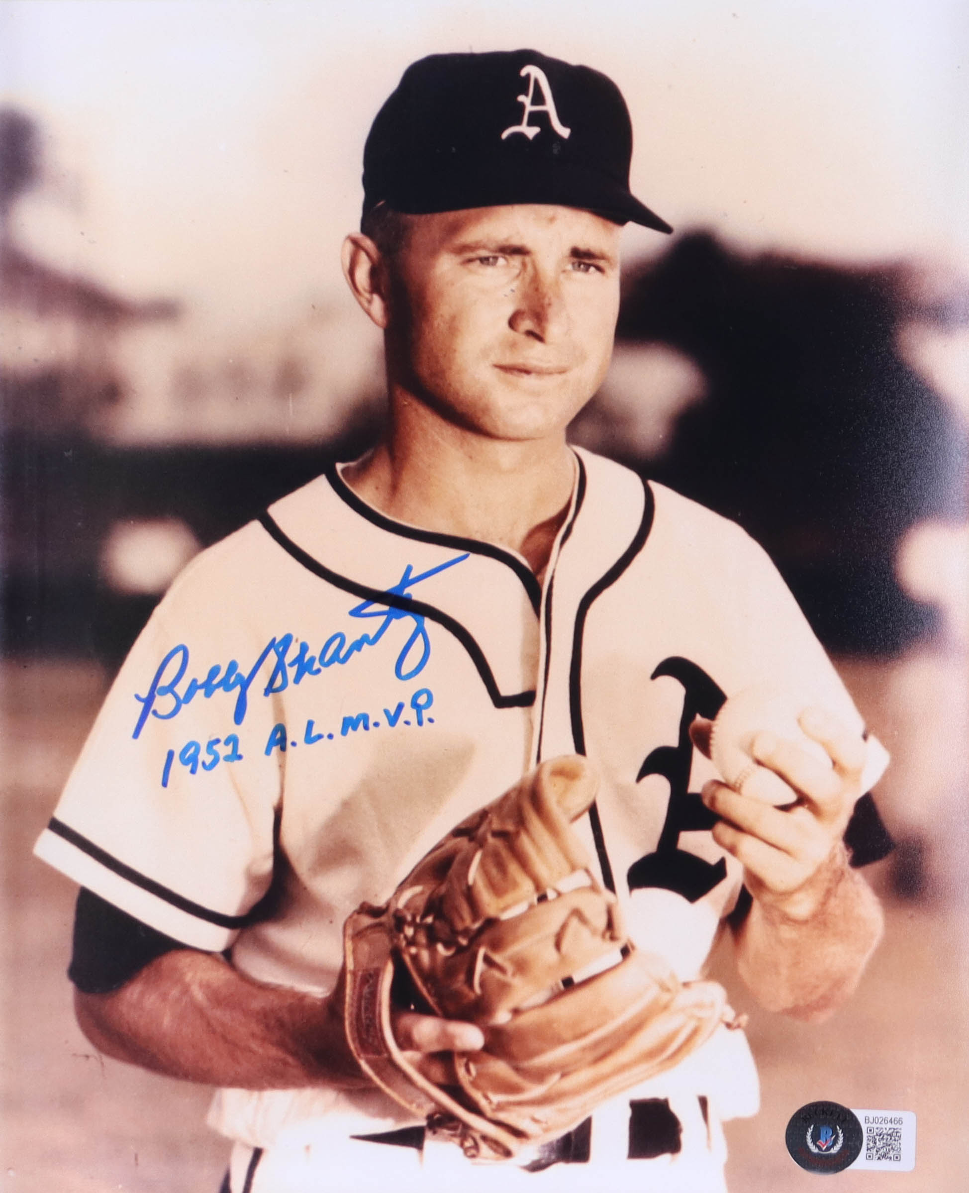 Bobby Shantz Signed Yankees 8x10 Photo Inscribed "1952 A.L. M.V.P ...